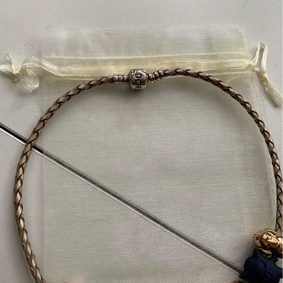 Pandora | Jewelry | Pandora Leather Bracelet Wrap Twice Necklace W 9 ...